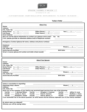 Fillable Online Todays Date: About You Name: Address: City, State, Zip ...