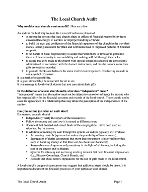 Fillable Online The Local Church Audit Fax Email Print - pdfFiller