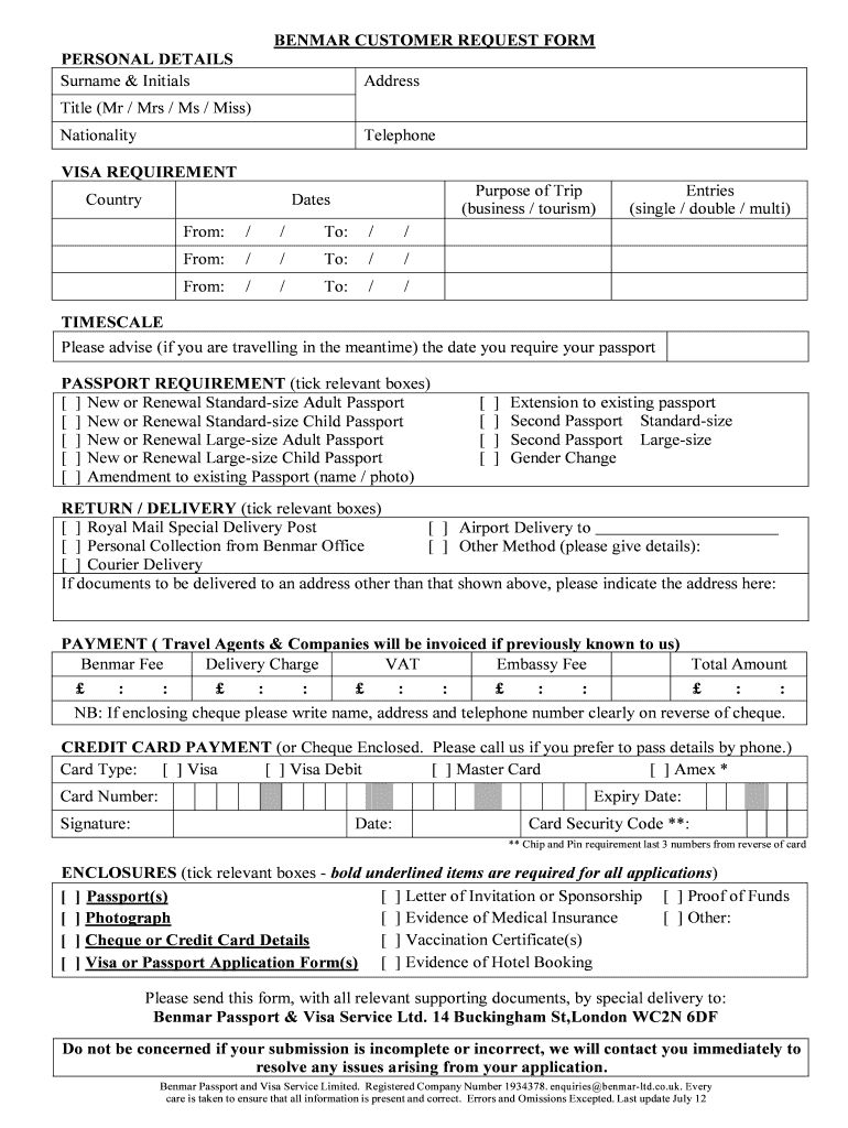 Fillable Online benmar-ltd co Japan Application Form.pdf Fax Email ...
