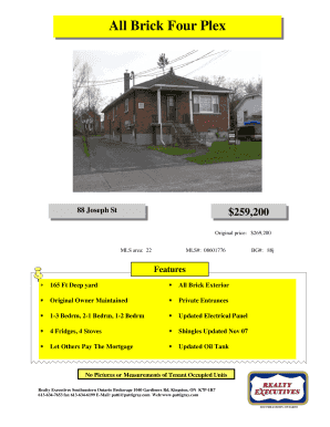 Fillable Online All Brick Four Plex - pattigraycom Fax Email Print ...