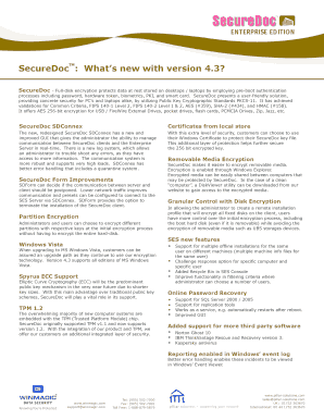 Fillable Online SecureDoc WhatsNew Brochure - bPillarb bSolutionsb Fax ...