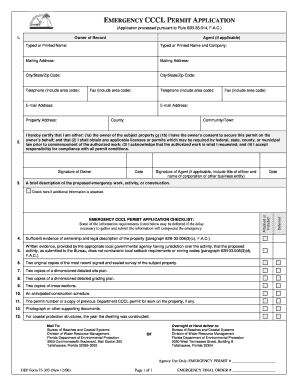 Fillable Online DRAFT DEP 73-303 - Emergency Permit Application 0 Fax ...