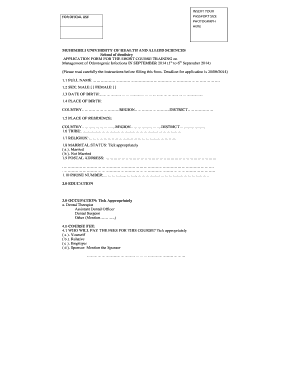 Fillable Online muhas ac FOR OFICIAL USE - muhas ac Fax Email Print ...