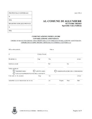 Compilabile Online comune allumiere rm CIL CON RELAZIONE ASSEVERATA ...