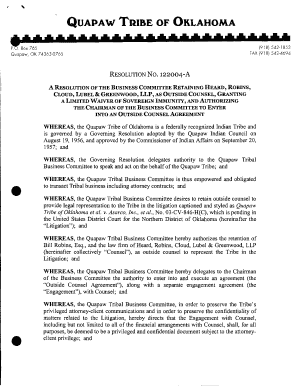 Fillable Online Resolutions 2004.pdf - Quapaw Tribe Fax Email Print ...