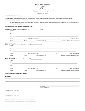 Fillable Online FINAL TITLE OPINION - Barristers Title Fax Email Print ...