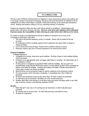 Fillable Online Dress Code Policydocx Fax Email Print - pdfFiller