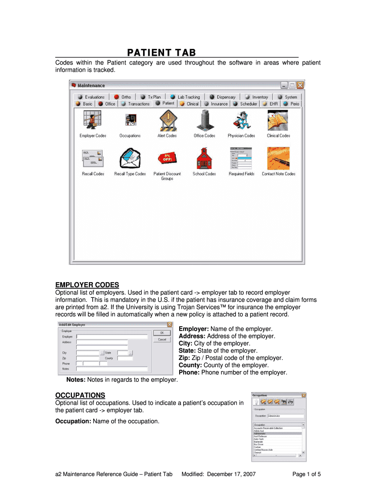 Fillable Online Patient Tab Fax Email Print - pdfFiller