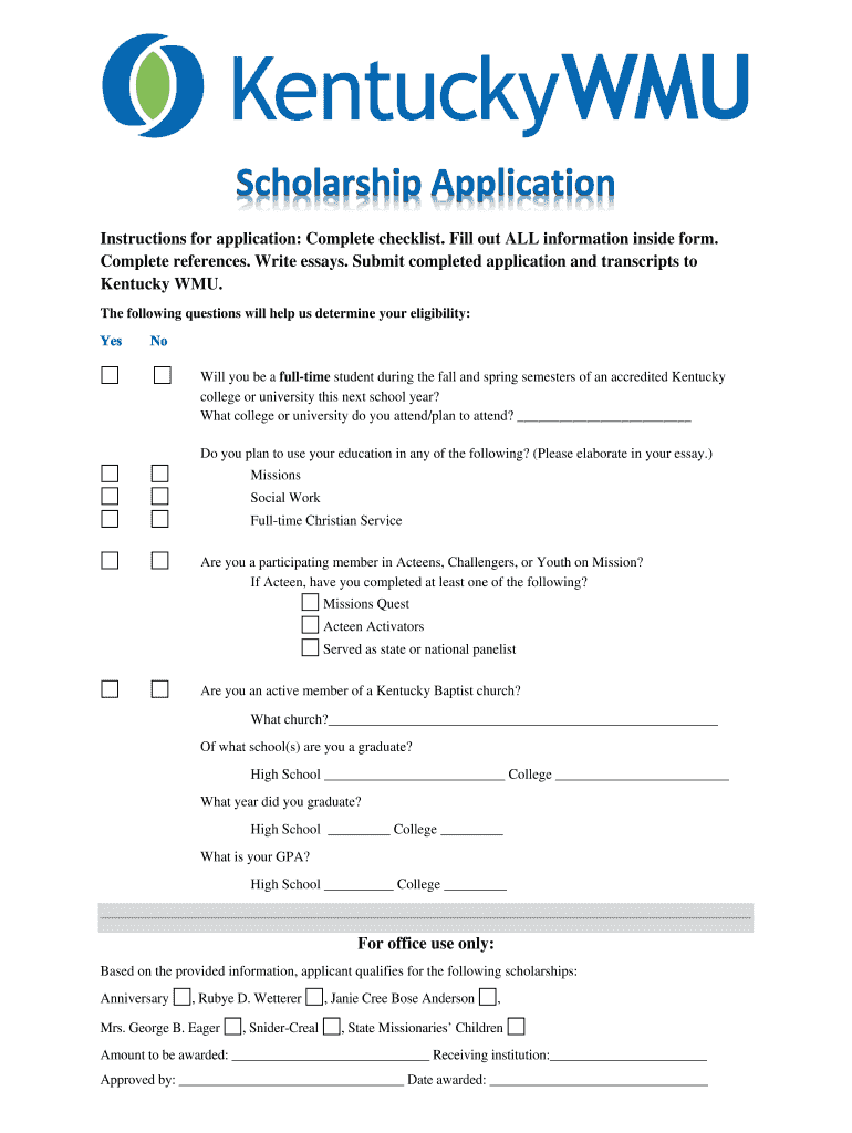 Fillable Online Instructions for application Complete checklist Fill ...