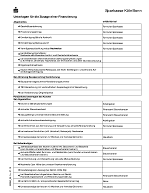 Ausfüllbar Online sparkasse-koelnbonn Checkliste: Unterlagen f r die ...