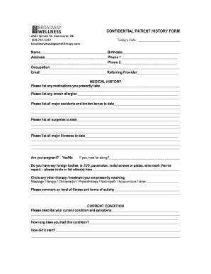 Fillable Online RMT Intake Form Fax Email Print - pdfFiller