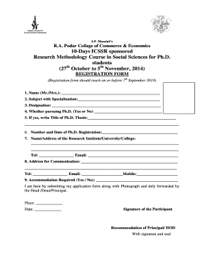 Fillable Online rapodar ac SP Mandalis RA Podar College of Commerce amp ...