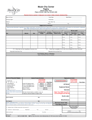 Fillable Online Rigging Order Form - WFX Fax Email Print - pdfFiller