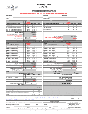 Fillable Online Electrical Order Form - WFX Fax Email Print - pdfFiller