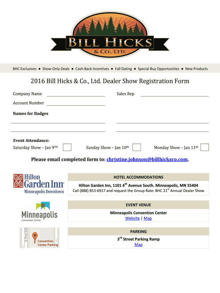 Fillable Online Dealer Show Registration Form Fax Email Print - pdfFiller