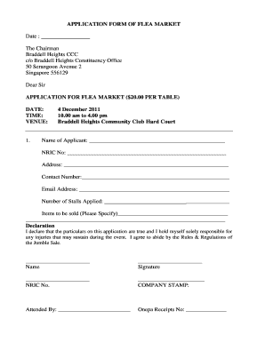 Onepa Flea Market - Fill Online, Printable, Fillable, Blank | pdfFiller