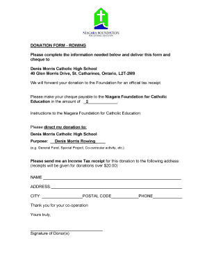 Fillable Online DM Donation Form - Rowing - Denis Morris Fax Email ...