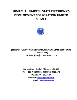 Fillable Online hpsedc gov RE-TENDER 1.doc - hpsedc gov Fax Email Print ...