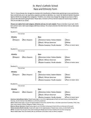 Fillable Online stmarys-temple St Marys Catholic School Race and Ethnicity Form - stmarys-temple ...
