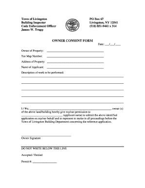 Fillable Online townoflivingston Owner Consent Formdoc ...