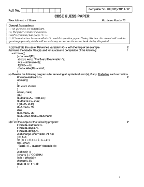 Fillable Online CBSE GUESS PAPER CBSE GUESS PAPERGUESS PAPER Fax Email ...