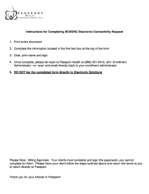Fillable Online Instructions for Completing BCBSNC Electronic ...