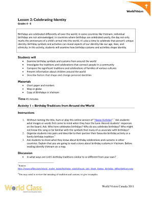 Fillable Online Lesson 2: Celebrating Identity Fax Email Print - pdfFiller