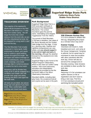 Fillable Online v-o-cal Sugarloaf Ridge State Park - Volunteers for ...