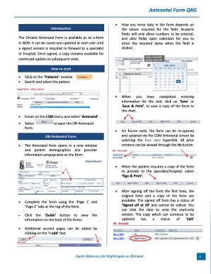 Fillable Online sharepoint dmcportal Antenatal Form QRG ...