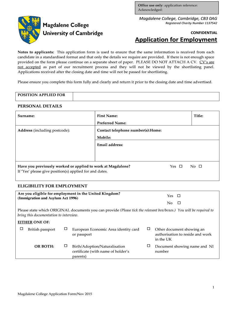 Fillable Online Office use only application reference Fax Email Print ...