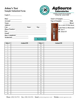 Fillable Online Johnes Test Fax Email Print - pdfFiller