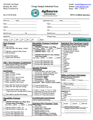 Fillable Online FORAGE SAMPLE INFORMATION SHEET - crinetcom Fax Email ...