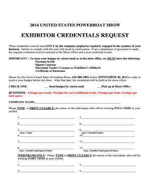 Fillable Online 2014 Credential Request Fax Email Print - pdfFiller