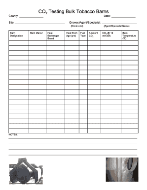 Fillable Online CO Testing Bulk Tobacco Barns - commoditiescaesugaedu ...