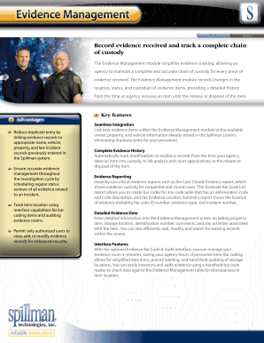 Fillable Online Record evidence received and track a complete chain Fax ...
