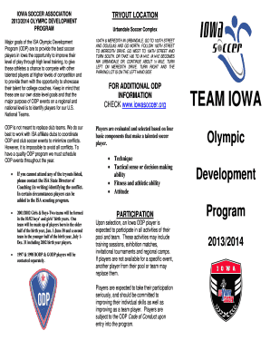 Odp Soccer Iowa - Fill Online, Printable, Fillable, Blank | pdfFiller
