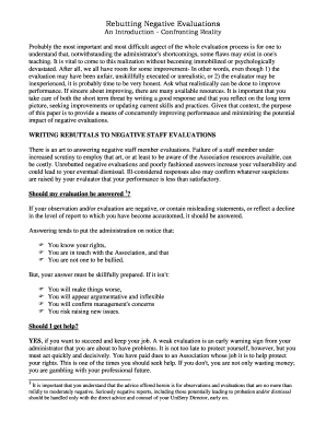 Fillable Online Rebutting Negative Evaluations An Introduction Fax ...