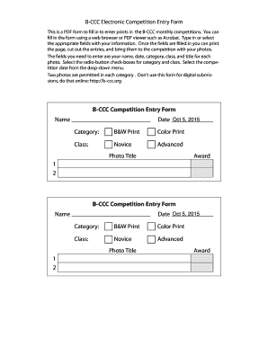 Fillable Online b-ccc B-CCC Competition Entry Form Fax Email Print ...