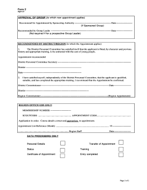 Fillable Online Form 2 APPROVAL OF GROUP (to which new appointment applies ... Fax Email Print ...