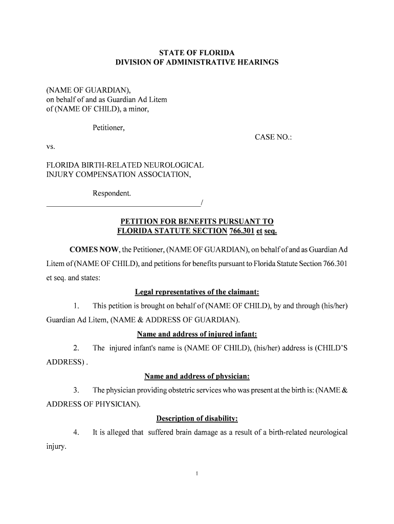 Fillable Online STATE OF FLORIDA - bnicabbcomb Fax Email Print - pdfFiller