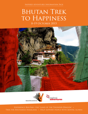 Fillable Online Inspired Adventures Information Pack Bhutan Trek to ...