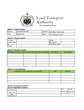Fillable Online lta gov Receptionist-Form.xlsx Fax Email Print - pdfFiller
