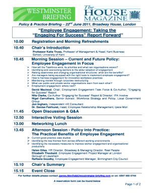 Fillable Online Employee Engagement Taking the Engaging For Success Fax ...