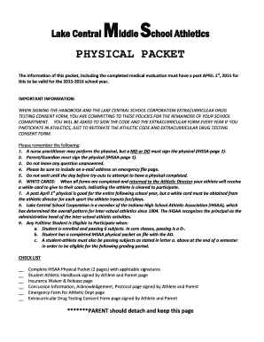 Fillable Online Lake Central Middle School Athletics ...