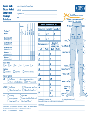 Fillable Online Custom Seamless Soft and Bellavar Order Form - JOBST ...