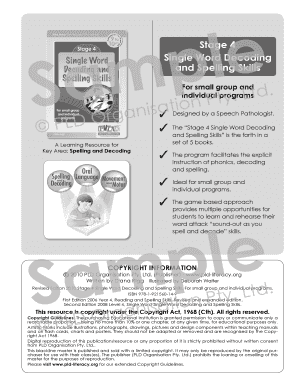 Fillable Online pld-literacy Stage 4 Single Word Decoding and Spelling ...