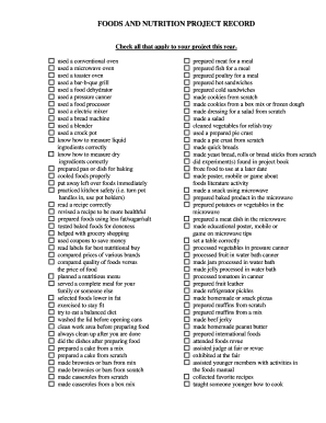 Fillable Online shawano uwex FOODS AND NUTRITION PROJECT RECORD Fax ...
