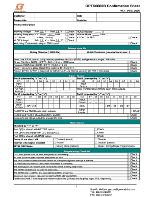 Fillable Online GPTC6602B Confirmation Sheet V1 Fax Email Print - pdfFiller