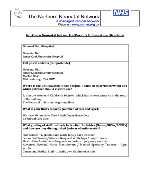 Fillable Online nornet org The Northern Neonatal Network ...