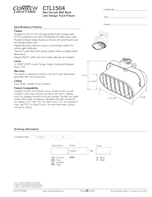Fillable Online CTL1504 - ConTech Lighting Fax Email Print - pdfFiller